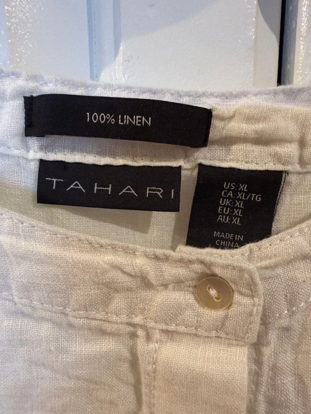 Tahari | Tops | Tahari 0 Linen Shirt Oversized Xl | Poshmark